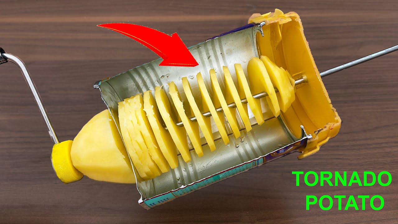How to Make a Spiral Potato Slicer || Spring potato making machine ...