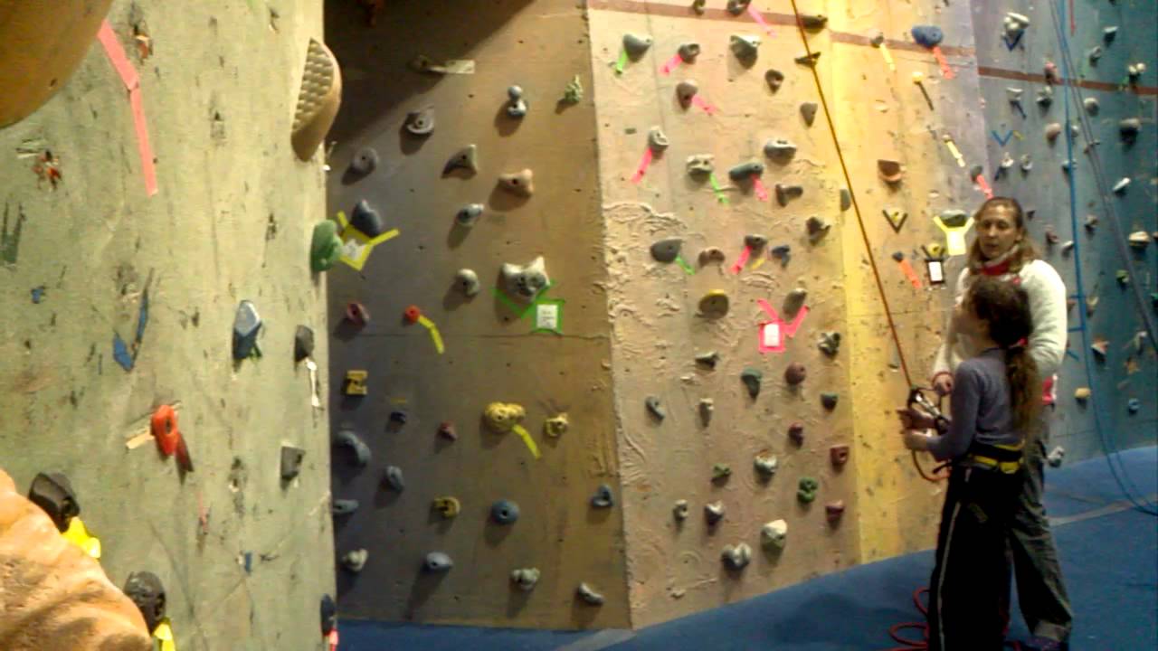 Nicole learning to belay. - YouTube
