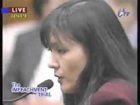 Impeachment Trial - Pres. Joseph Estrada - Emma Lim testifies on ...