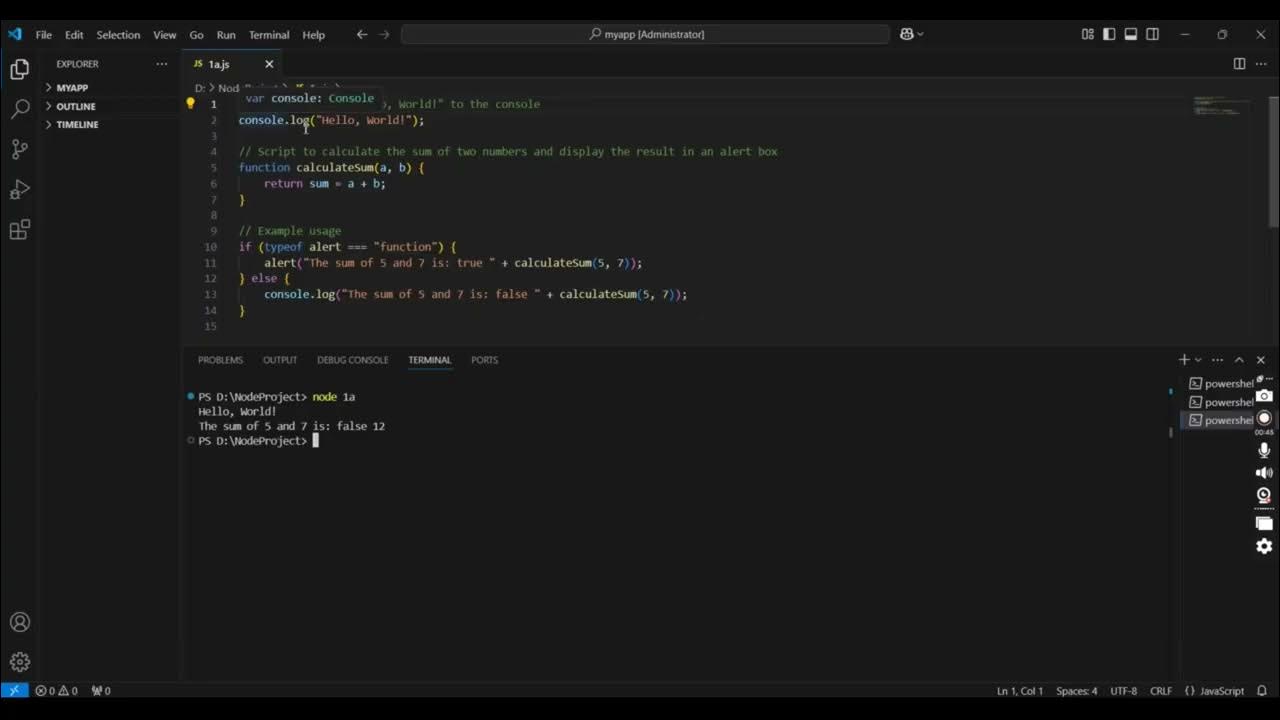 Program 1a"Hello, World!" Full stack Development- BIS601 Dept. of ISE , RIT Hassan - YouTube