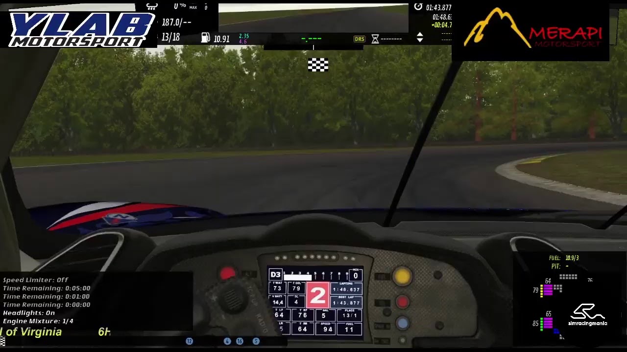 Onboard Livestreaming 6H of Virginia ( Sim Racing Mania Endurance World ...