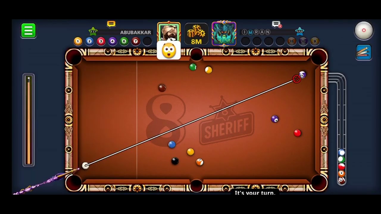 Gameplay video of 8 million table in 8 ball pool. Rome . Trick shots ...