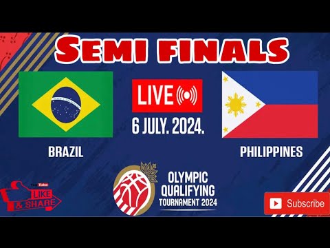 GILAS PILIPINAS vs BRAZIL SEMI FINALS OLYMPIC QUALIFIERS LETS GO - YouTube