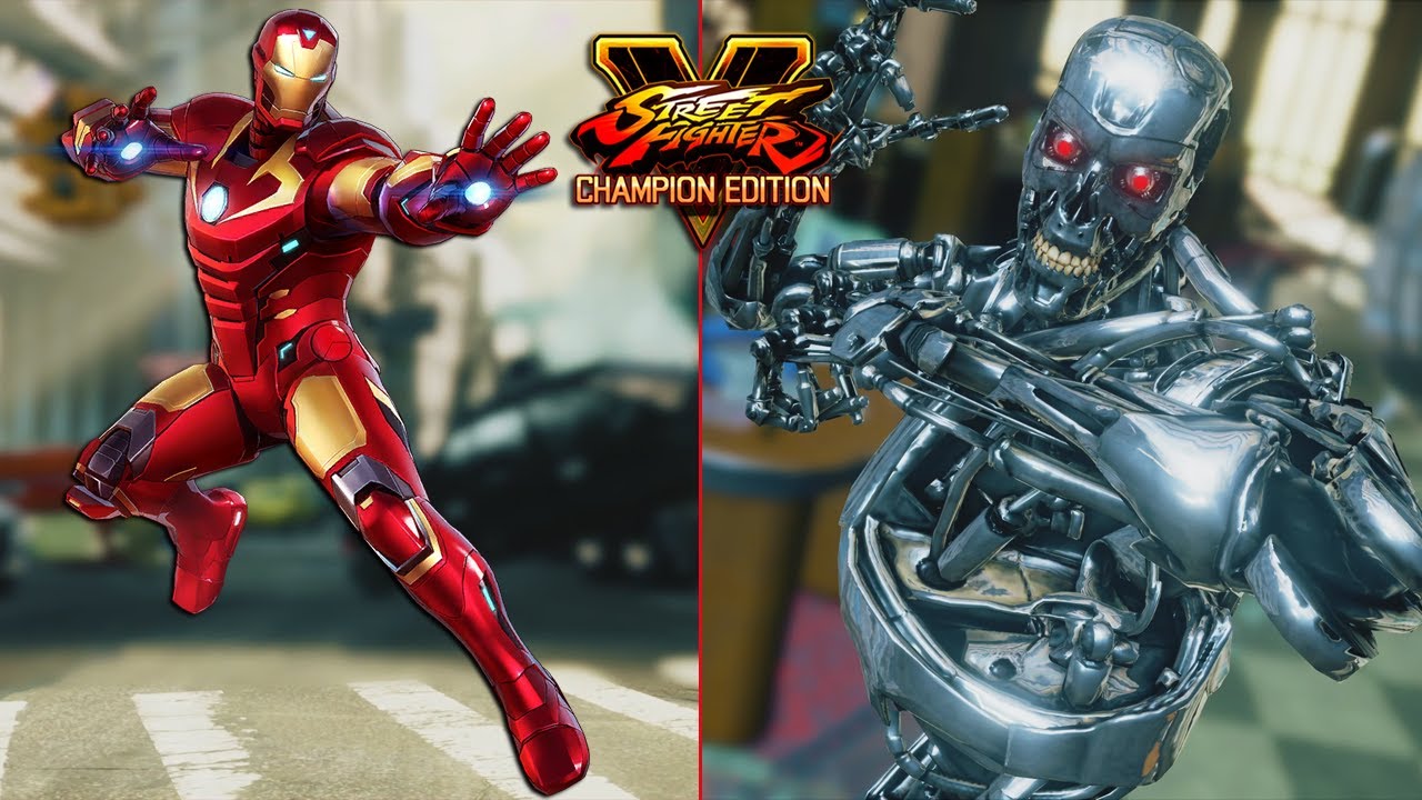 STREET FIGHTER V CE, IRON-MAN (MUA 3) VS TERMINATOR T-800! (SFV PC MODS ...