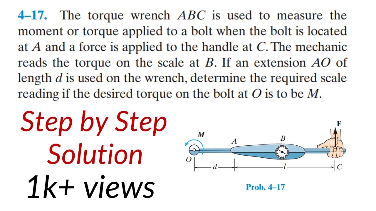 4–17. The torque wrench ABC is used to measure themoment or torque ...