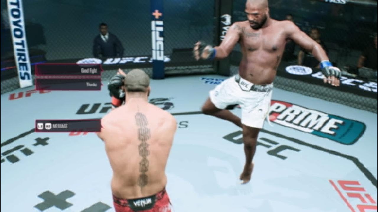 UFC 5 nice front kick through forearm - YouTube