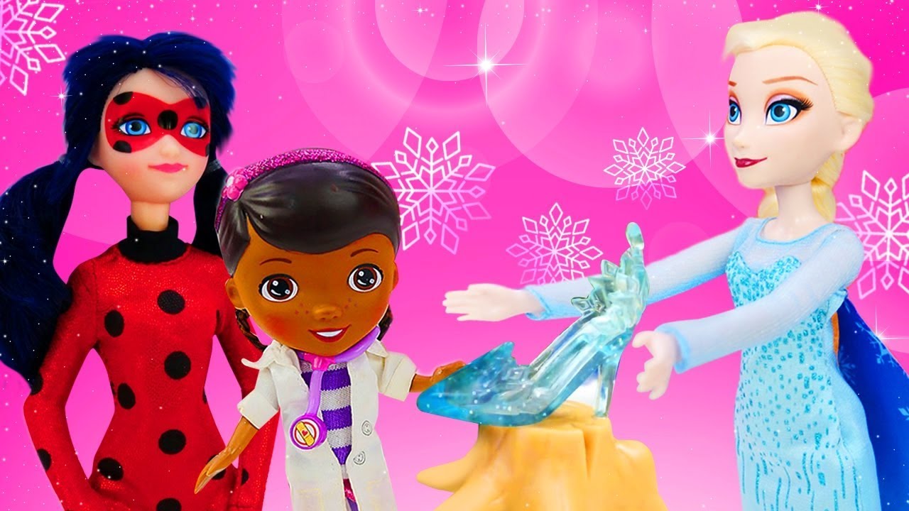Elsa doll Helps Miraculous Ladybug doll: Funny Videos & Pretend Play ...