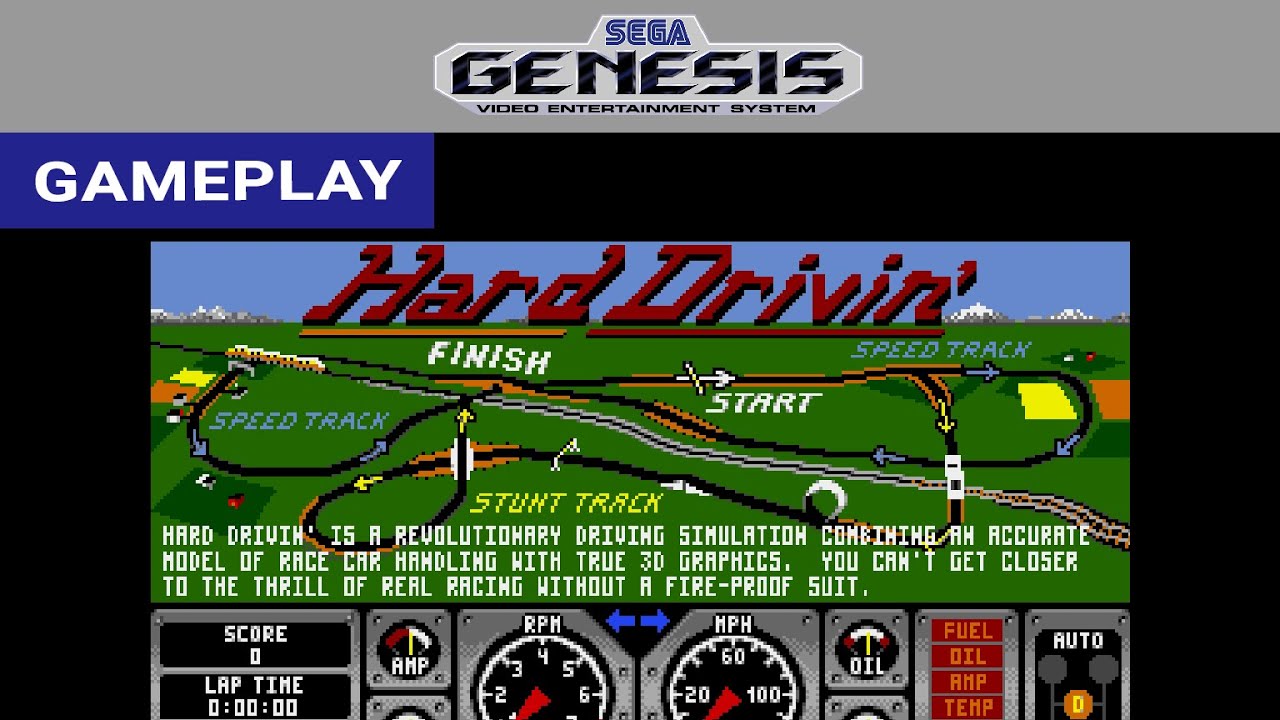 Hard Drivin' (Sega Genesis) - Gameplay Clip [HD] | RetroGameUp - YouTube