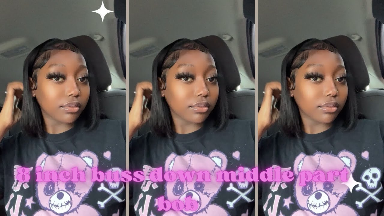 8inch lace frontal wig installed - YouTube