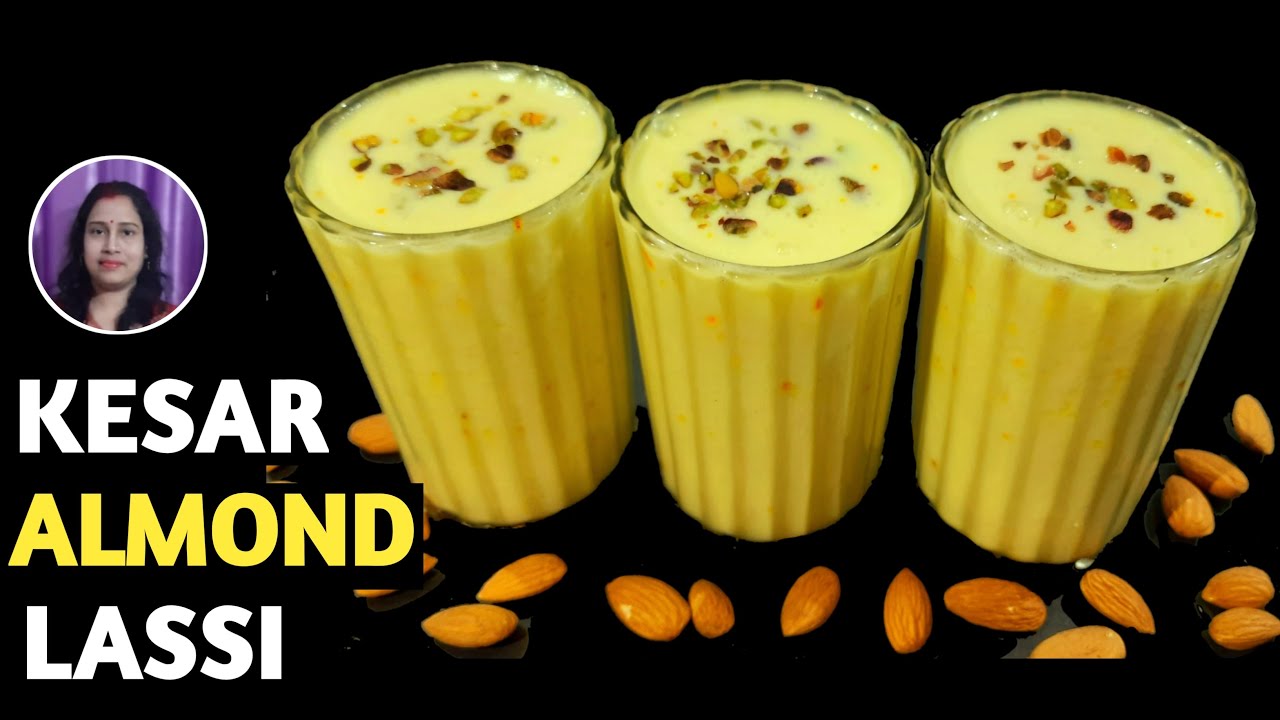 Kesar Almond Lassi Recipe | Lassi recipe | Saffron lassi recipe ...