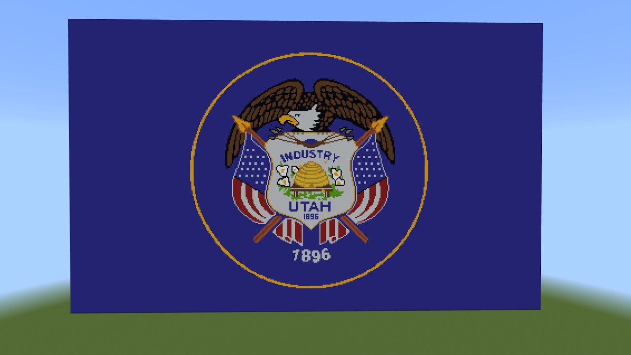 How to build utah flag in minecraft (part 3) - YouTube