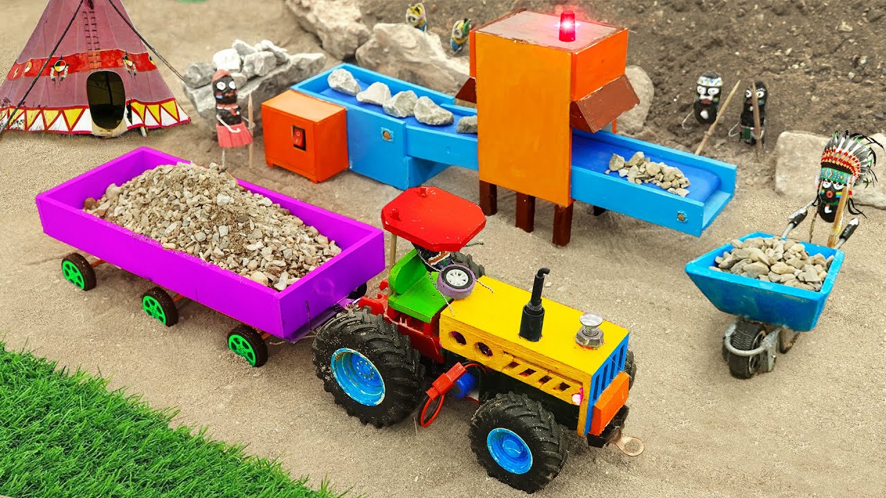 Top diy tractor making mini Quarry Conveyor Belt | Rescue Heavy Tractor ...
