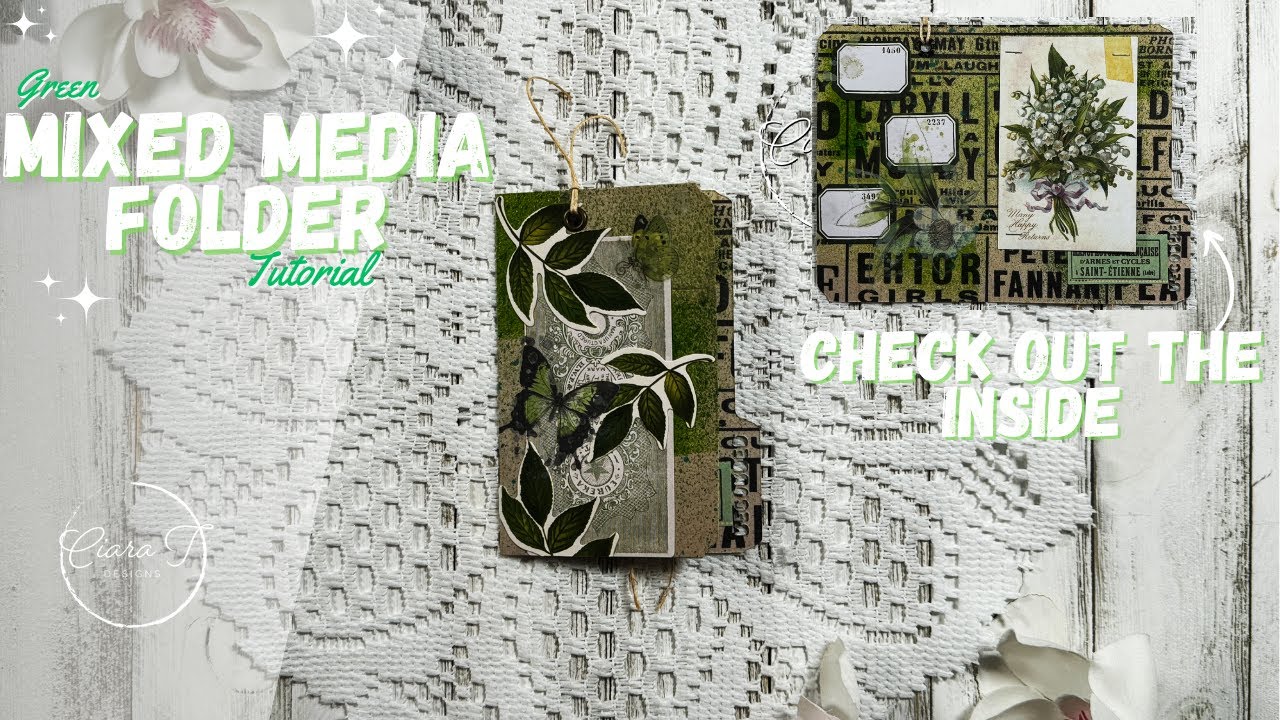 Vibrant Green Mixed Media Folder Tutorial | Mixed Media Folder Album ...