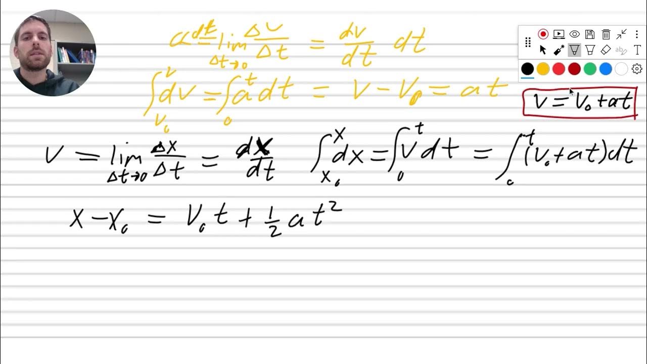 (Advanced or Curious only!) Derivation Of Kinematic Equations Using Calculus. - YouTube