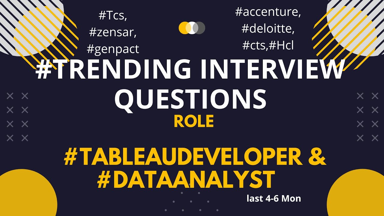 Data Science | Data Analyst| Trending Interview Questions with Ans |Tableau - YouTube