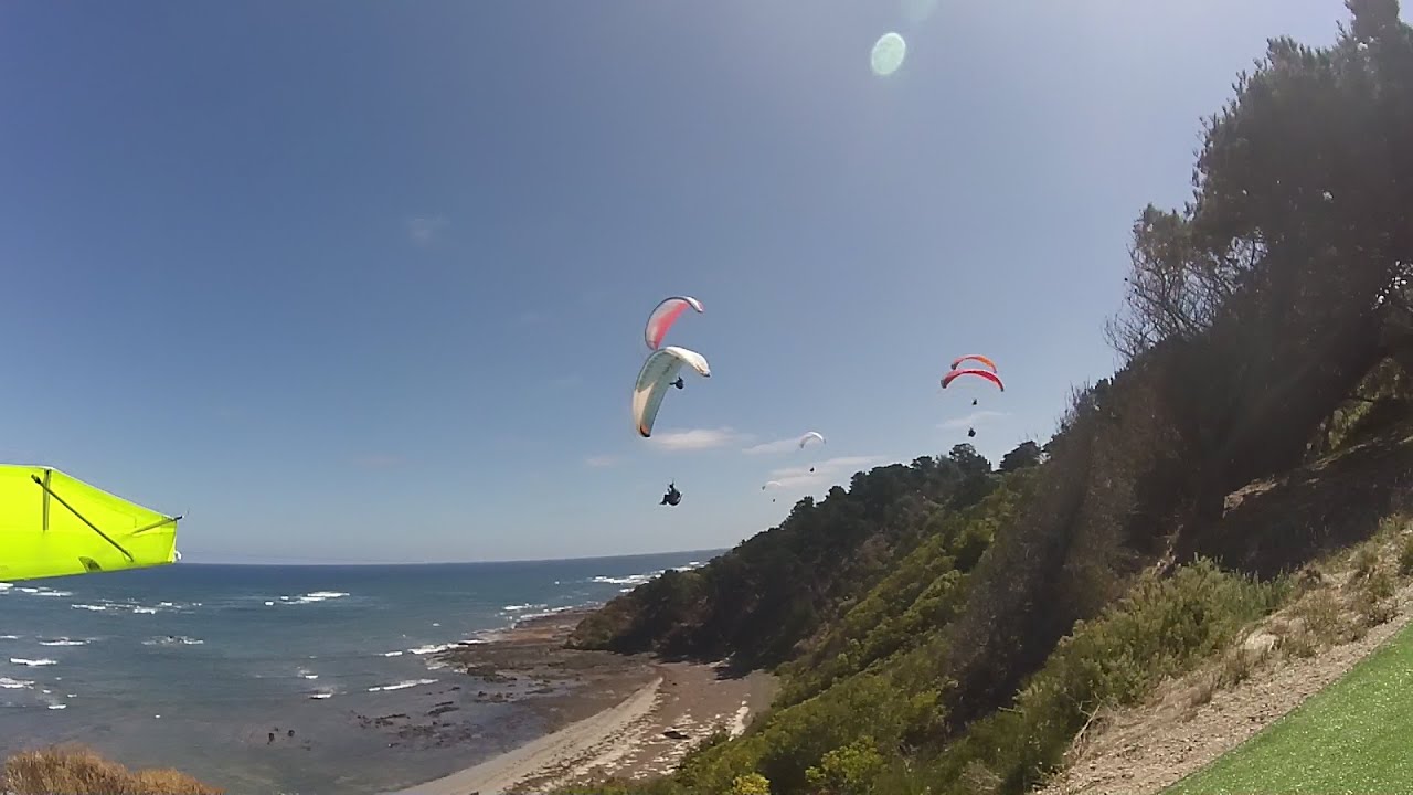 160209 Paragliding Hangliding Flinders Golf Course Victoria Auaralia ...
