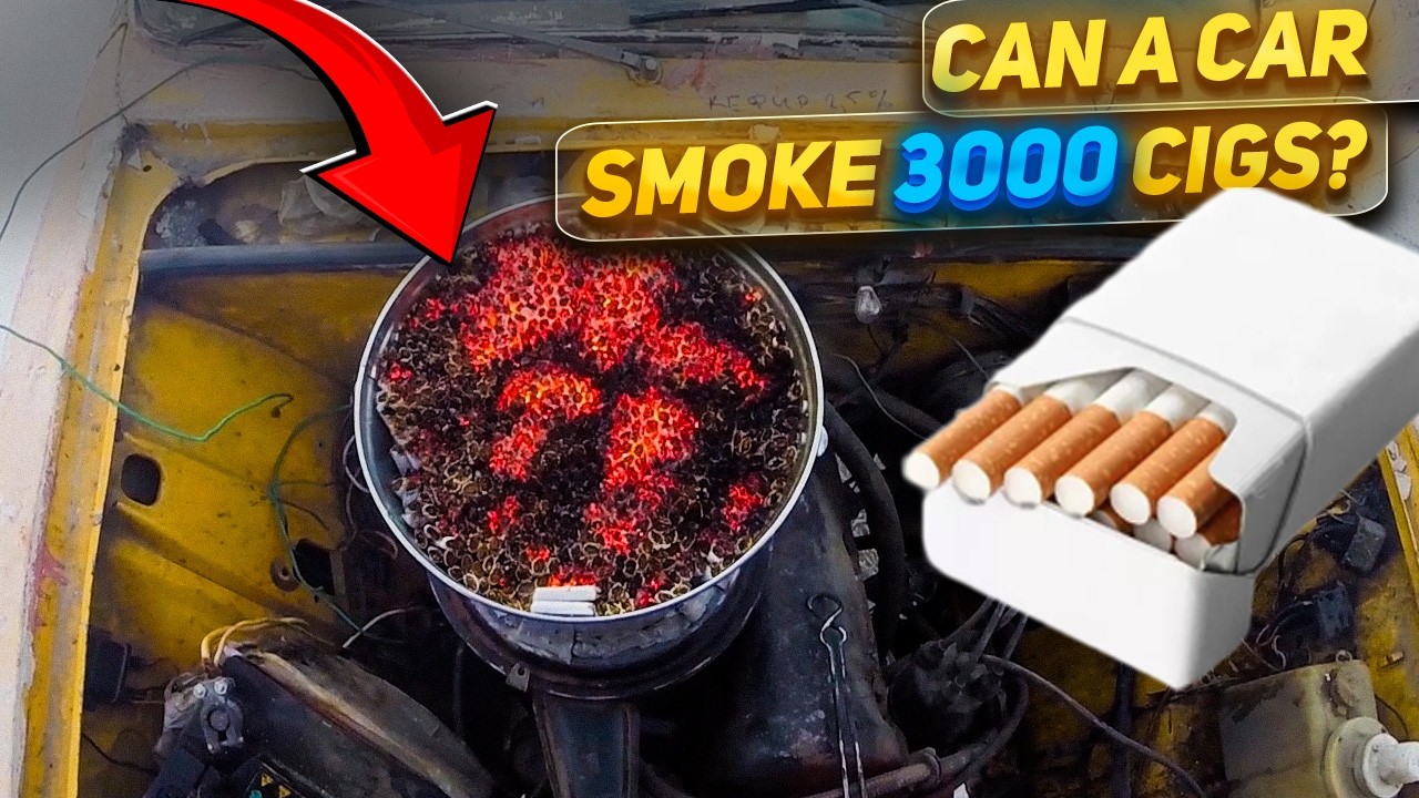 Lada versus 3000 cigarettes - what will happen? - YouTube