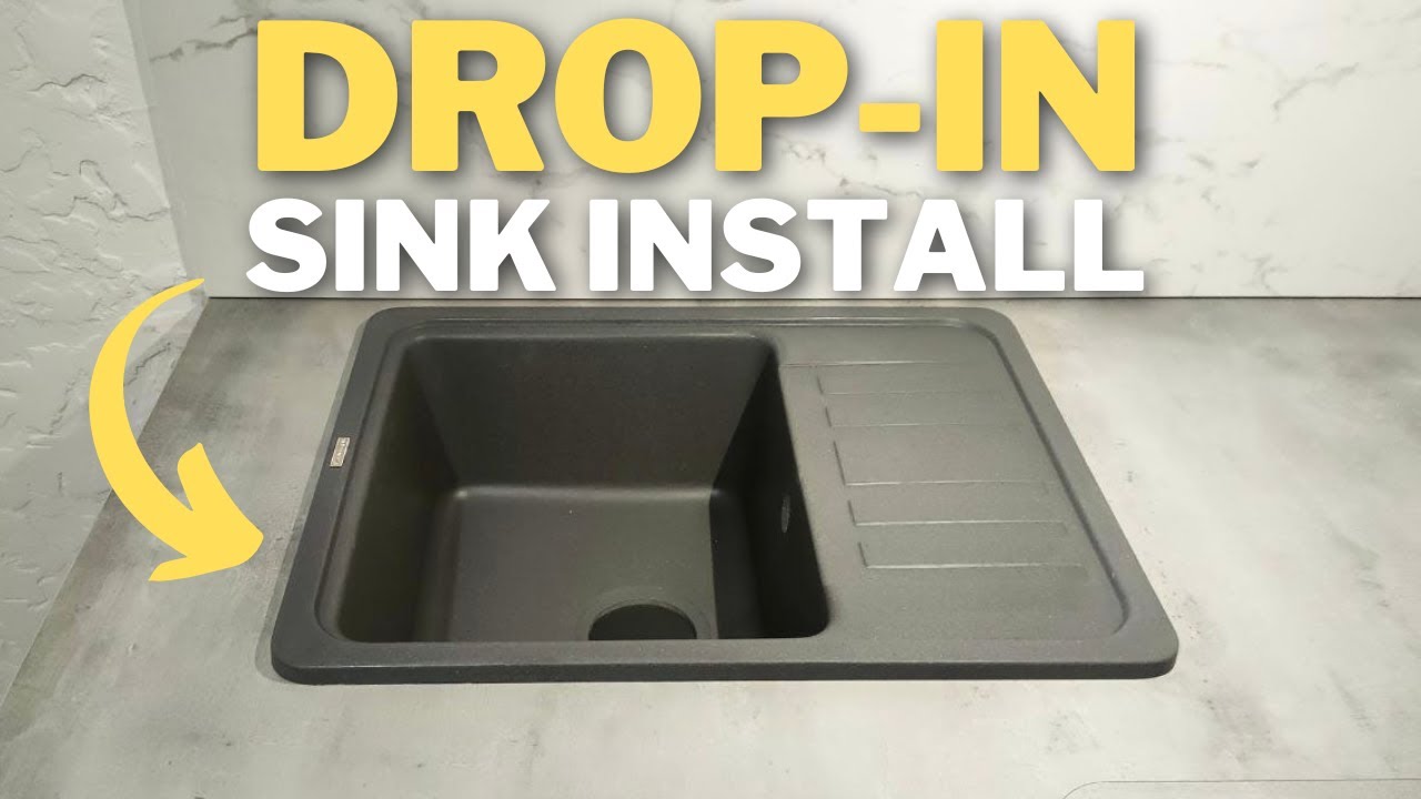 DIY Drop-in Stone Kitchen Sink Installation on a Countertop | Step-By ...