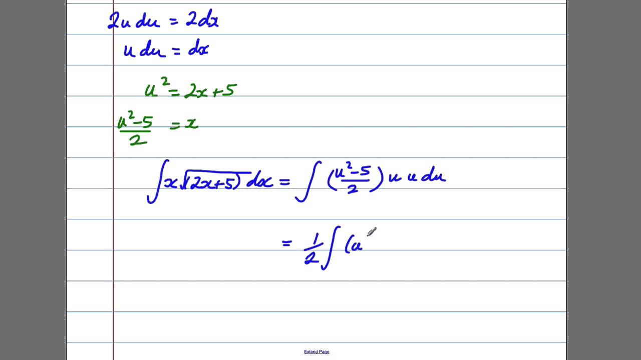 Integration (7) - By Substitution (C4 Maths A-Level) - YouTube