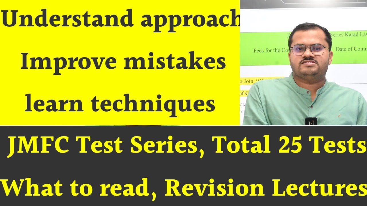 JMFC Prelim Test Series 18 Nov | Karad Law Classes - YouTube