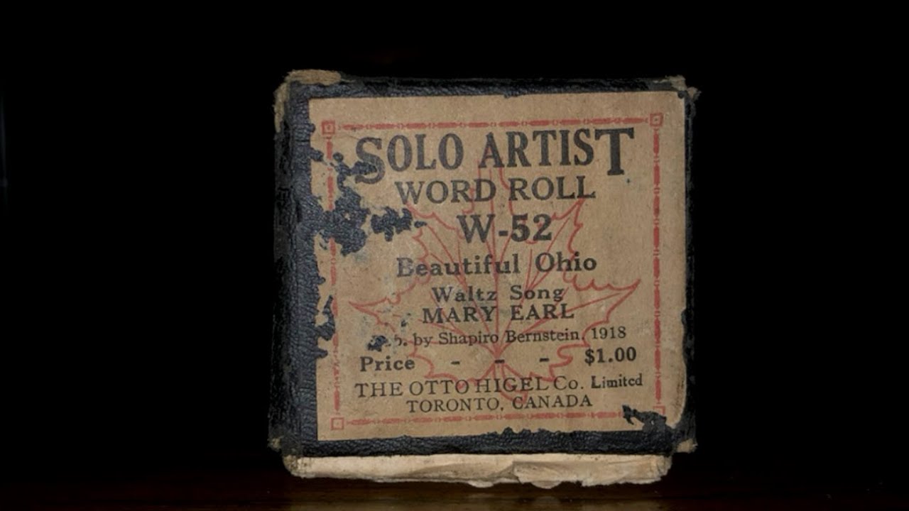 Beautiful Ohio - Mary Earl 1918 | Player piano roll - YouTube