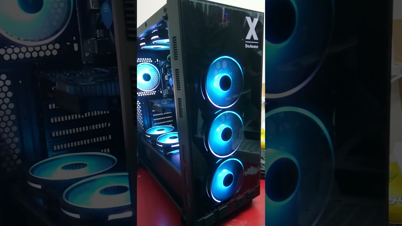GAMING CASE DESKOOZE D-X RGB 6 FANS - YouTube