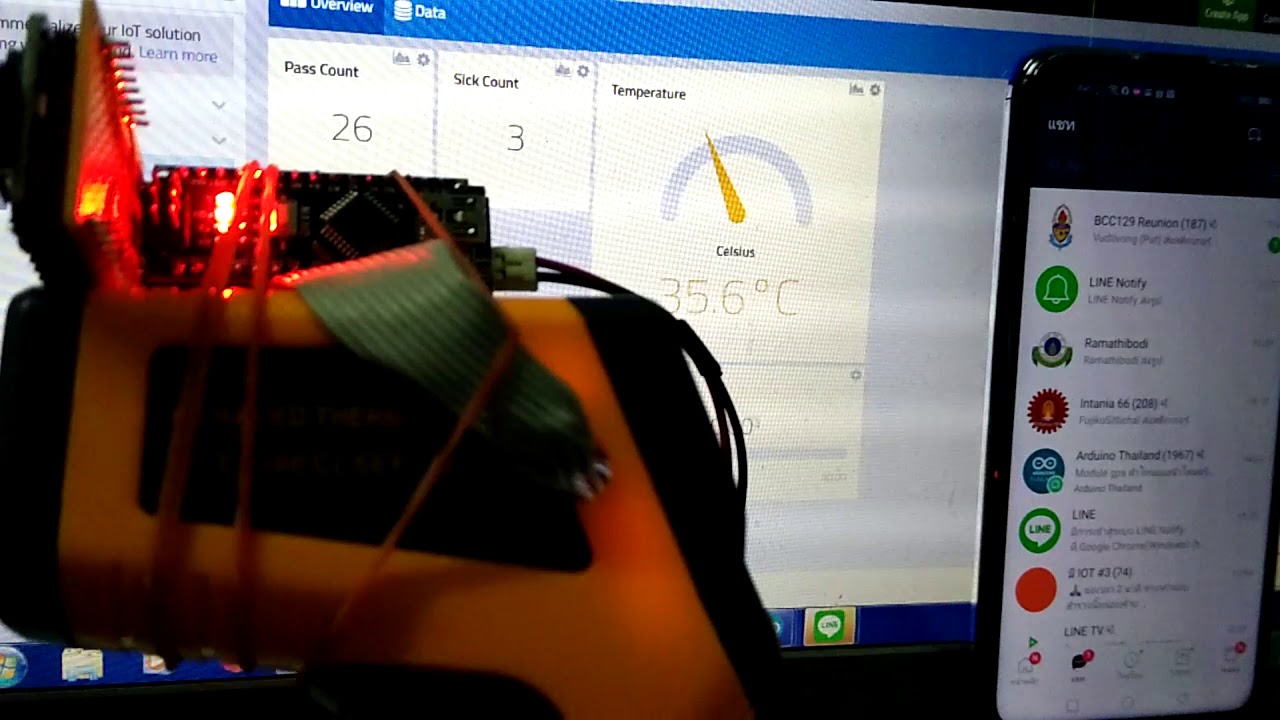 IR Thermoscan Gun with ESP32-CAM connect LINE and Cloud (IoT) - YouTube