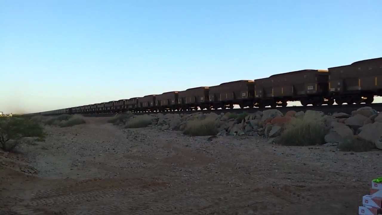 BHP iron ore train - Just how long they are - YouTube
