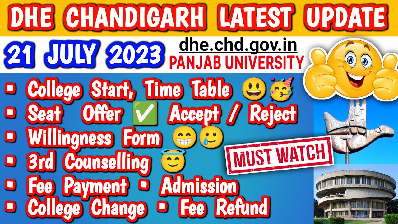 DHE CHD Latest Update 21 July 2023😲 College Start, 3rd Counselling ...