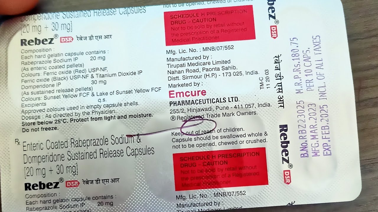 Rebez DSR Capsule | Rabeprazole and Domperidone Capsule #Youtube #Viral ...