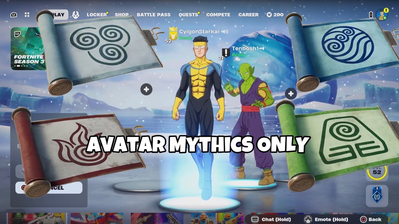 Winning only with the Avatar Mythics | Fortnite | - YouTube