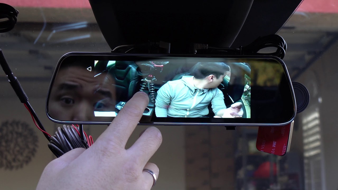 Rear view mirror with a display?! Boscam Front & Rear Dashcam! - YouTube