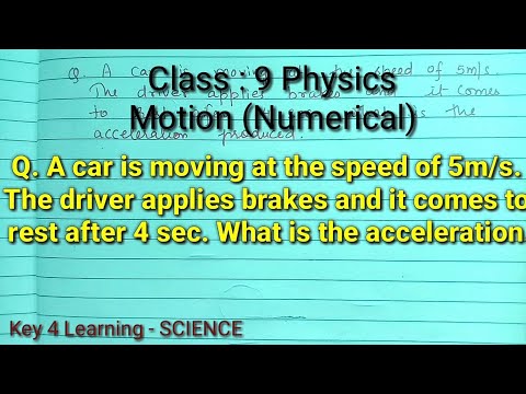 Class 9 Physics Motion Numerical! Q.A car is moving at the speed of 5 m ...