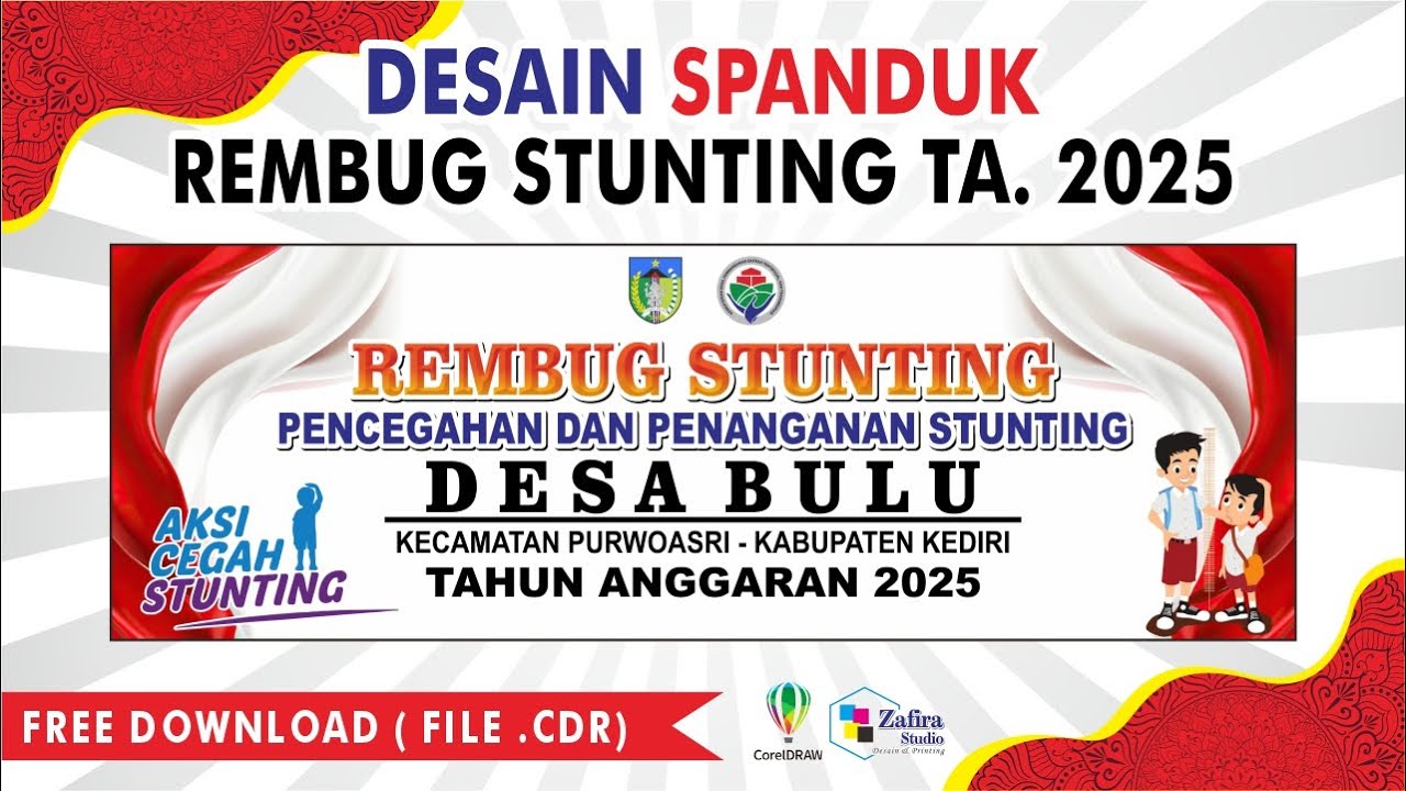 DESAIN SPANDUK REMBUG STUNTING DESA TAHUN ANGGARAN 2025 (FREE CDR) - YouTube