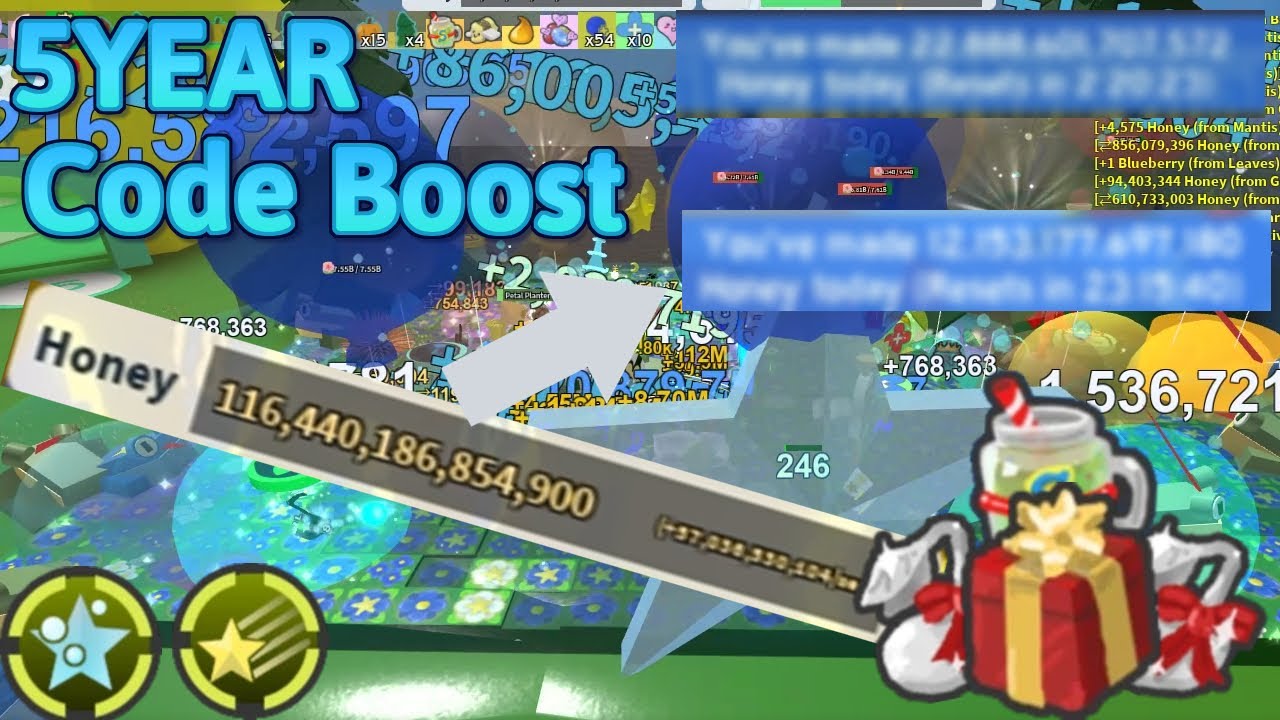 Making 50T Honey in 2 Days - 5Year Code Boost (Bee Swarm Simulator) - YouTube