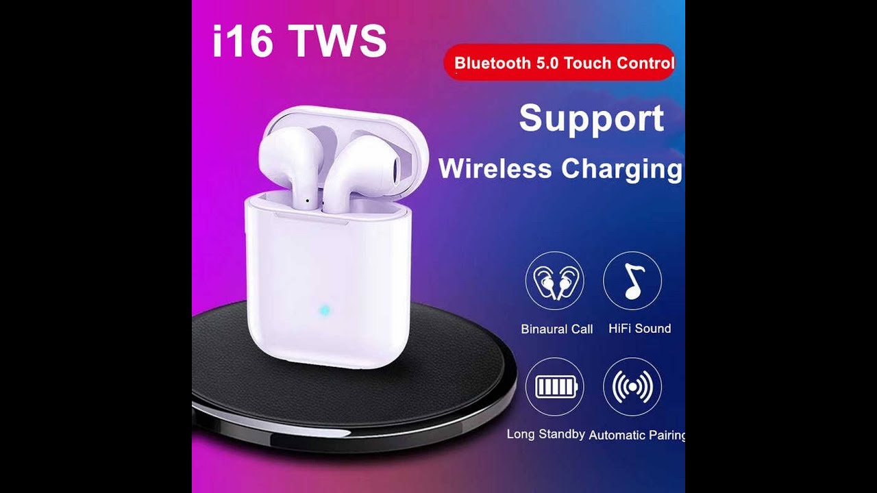 i16 Max TWS Touch Key Sensor Universal Mini Wireless Earphone Bluetooth ...