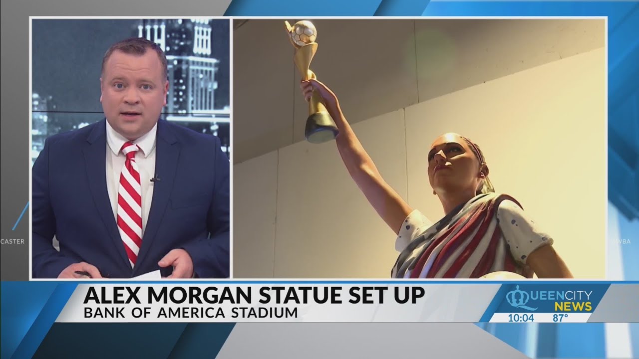 Alex Morgan statue now outside of BOA Stadium - YouTube