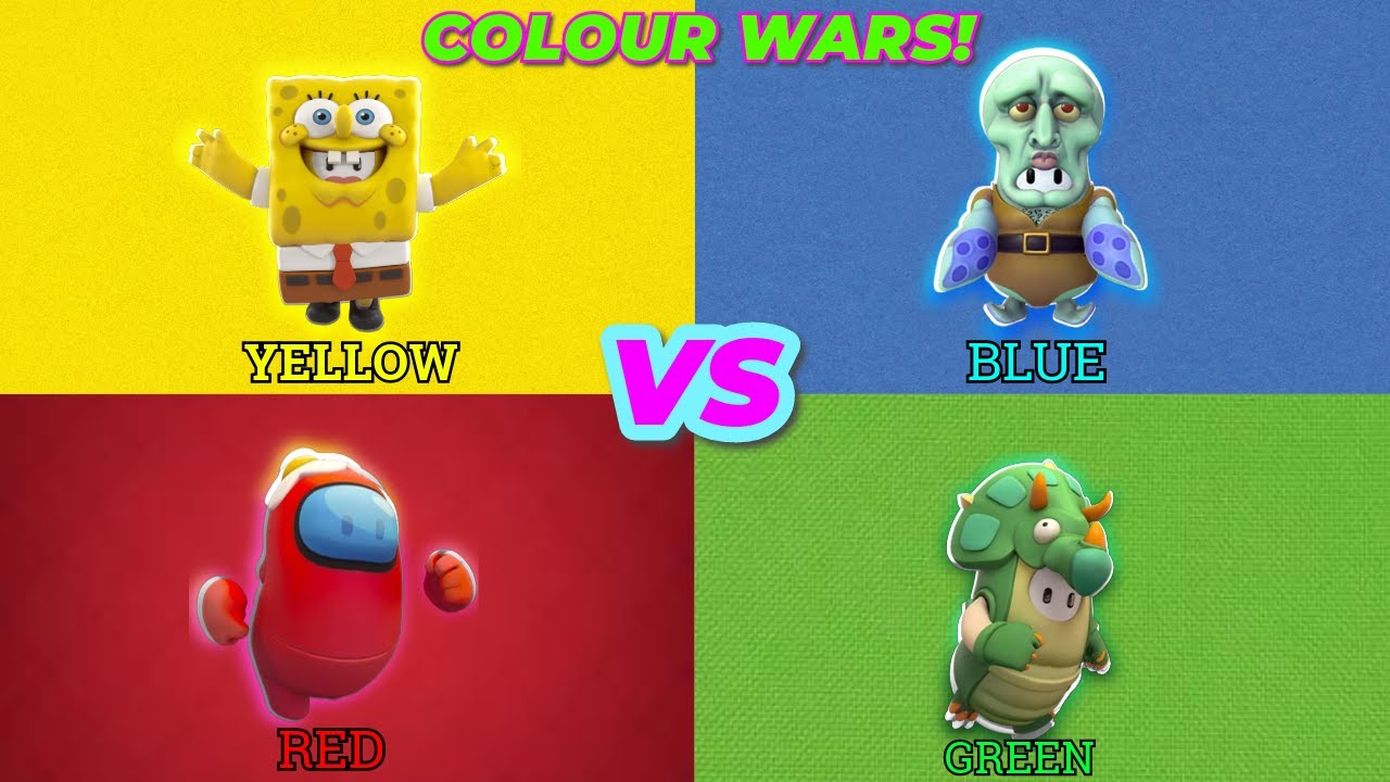 🔴 Fall Guys Colour Battles, Red, Blue, Green, Yellow - YouTube