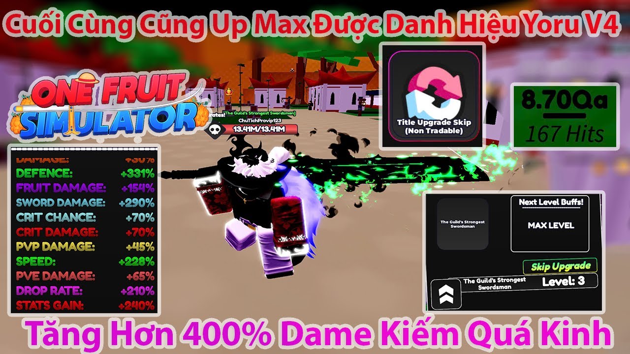 One Fruit - Cuối Cùng Cũng Up Max Được Danh Hiệu Yoru V4 Tăng Hơn 400% ...