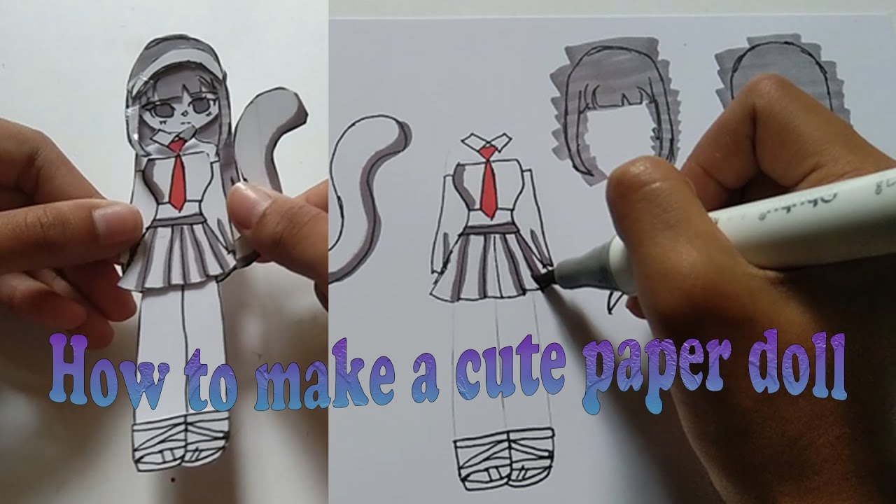 How to make a cute paper doll 60 - YouTube