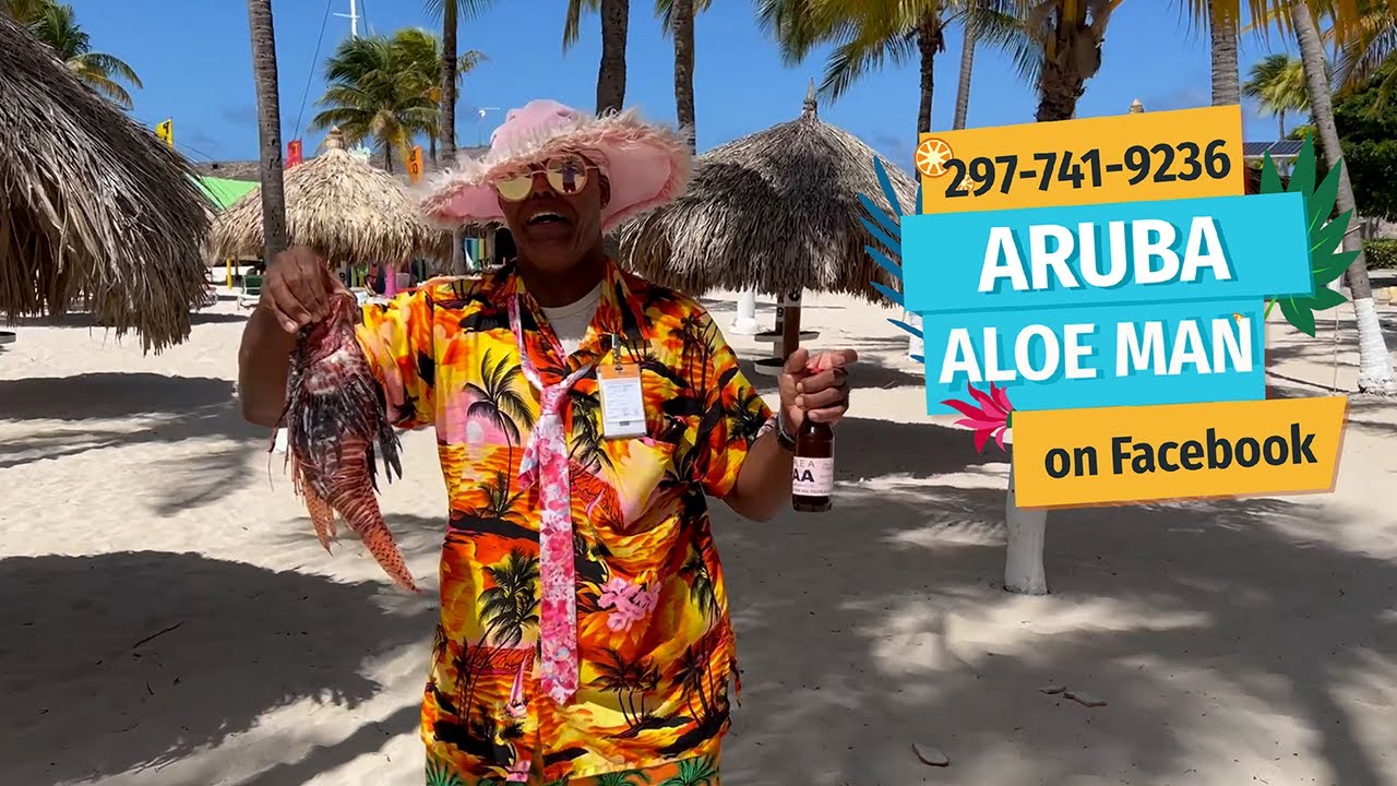 Aruba's Most Famous Person The Aloe Man Visits with lionfishdivers.com ...