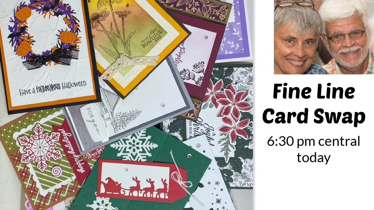 Chatting Over Cards|Fine Line Card Swap - YouTube