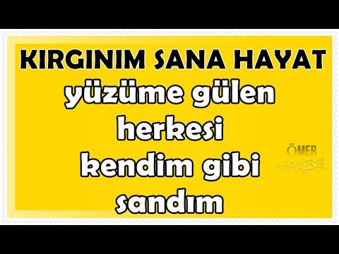 Kırgınım Sana Hayat...Yüzüme gülen herkesi kendim gibi sandım...!!!