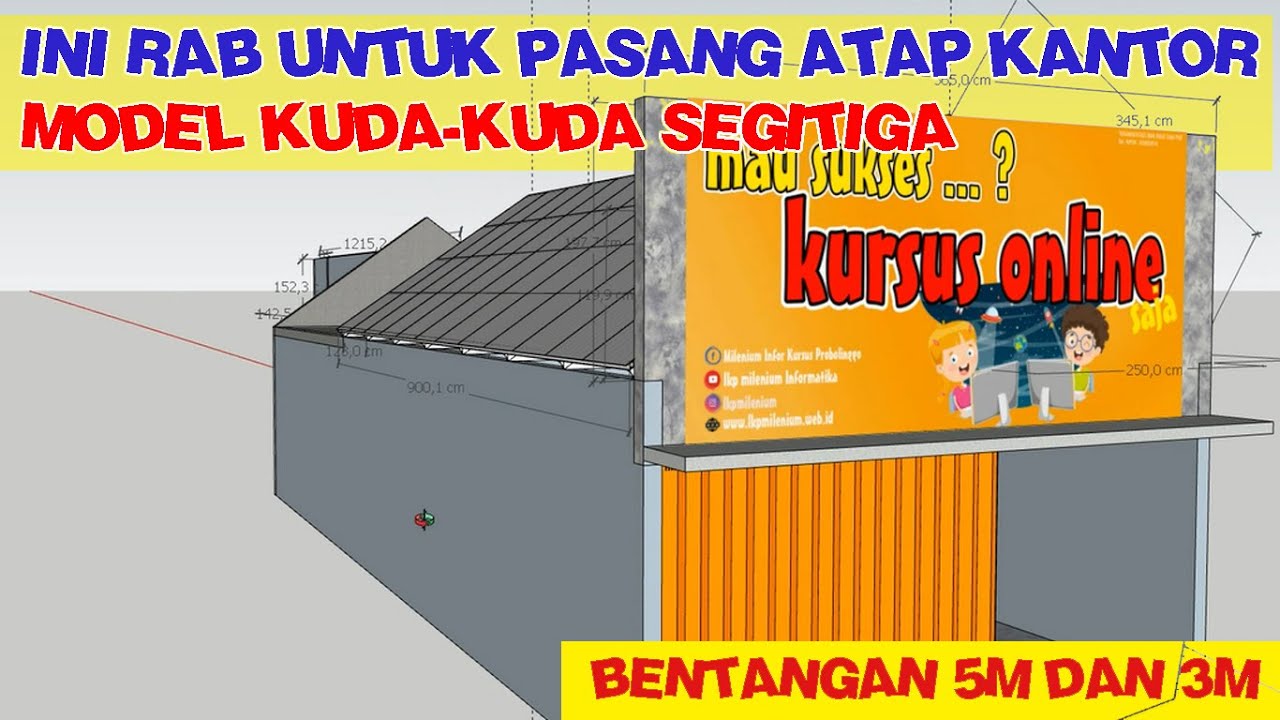 RAB ATAP BAJA RINGAN MODEL SEGITIGA UNTUK KANTOR Part 2 - YouTube