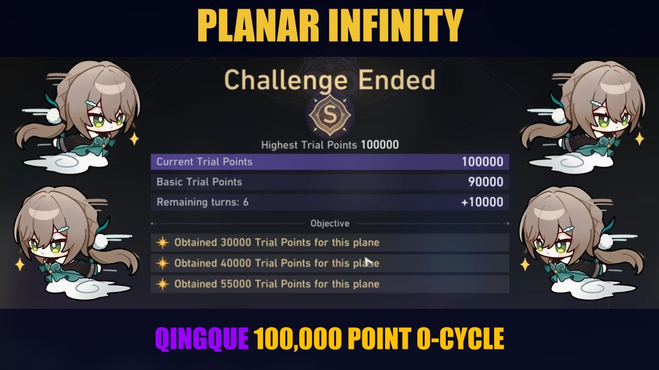 [HSR] Planar Infinity 1.4 - Max 100,000 Points 0-Cycle - Qingque ...
