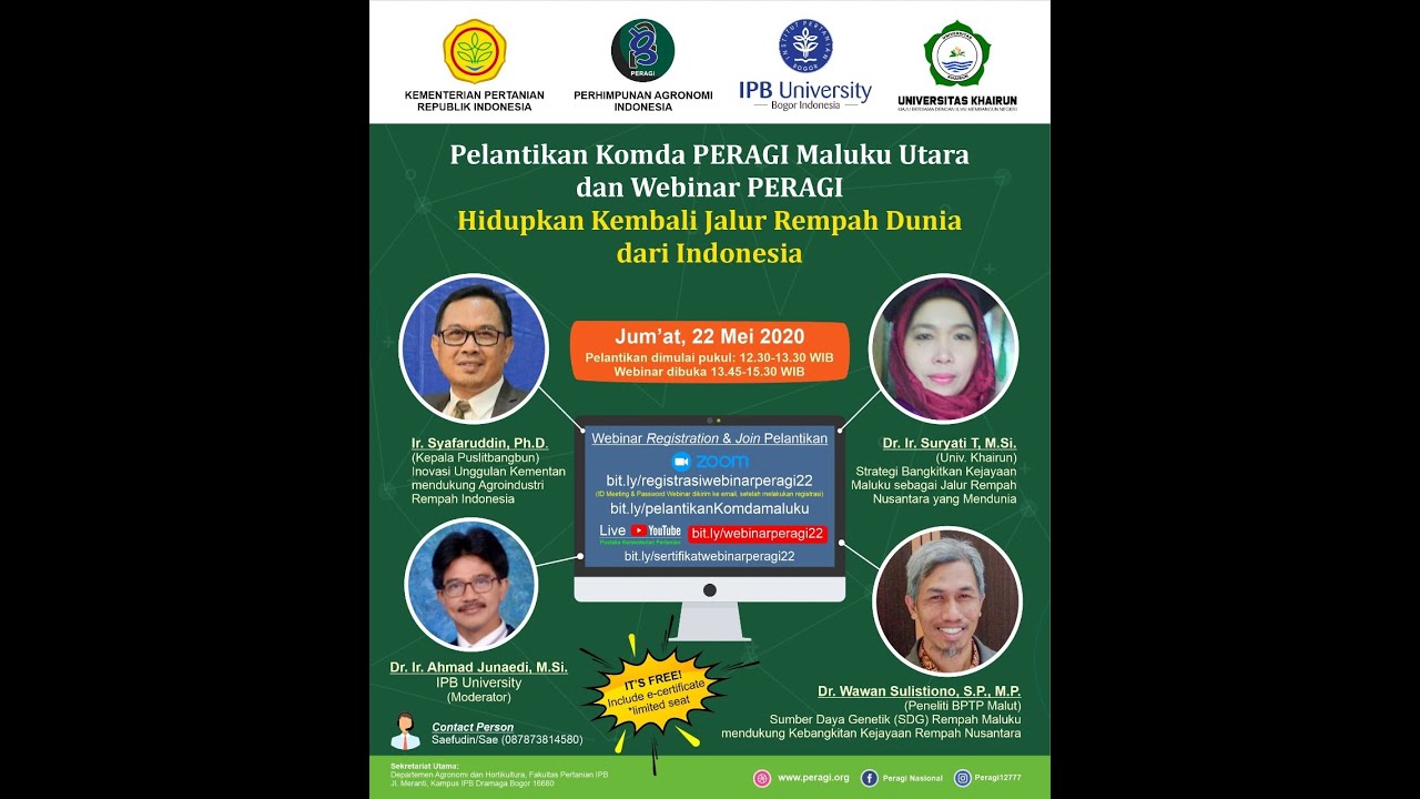 Webinar PERAGI: Hidupkan Kembali Jalur Rempah Dunia dari Indonesia ...