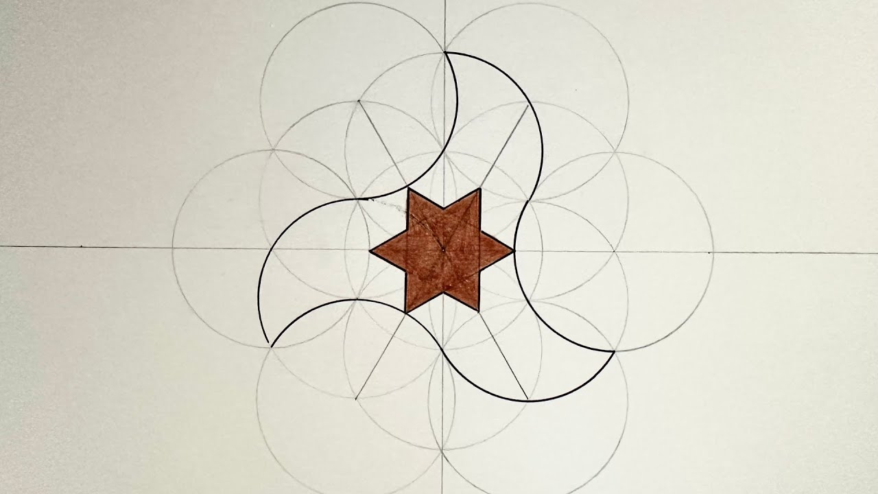 Islamic Geometric Design Tutorial | طريقة رسم زخرفة هندسية اسلامية | Sacred Geometry Tutorial ...