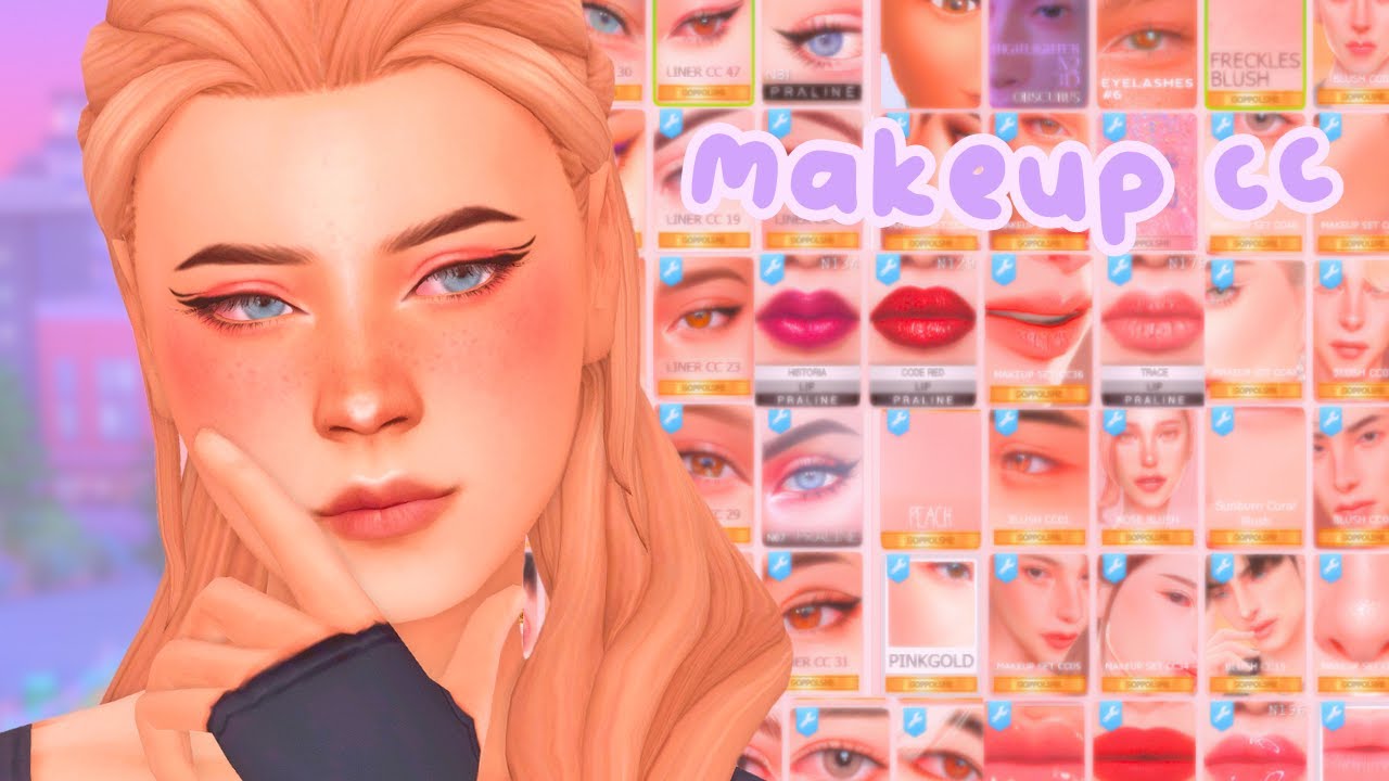 my must have makeup cc for the sims 4💖 | sims 4: custom content - YouTube
