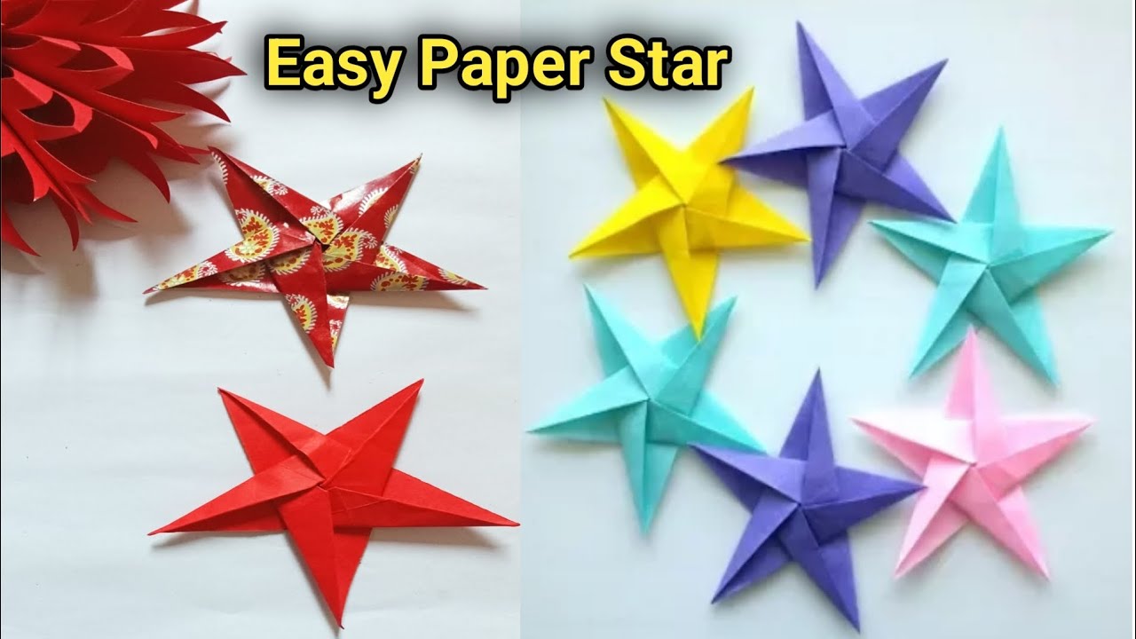Origami Five Pointed Star - Easy Origami Star tutorial - YouTube
