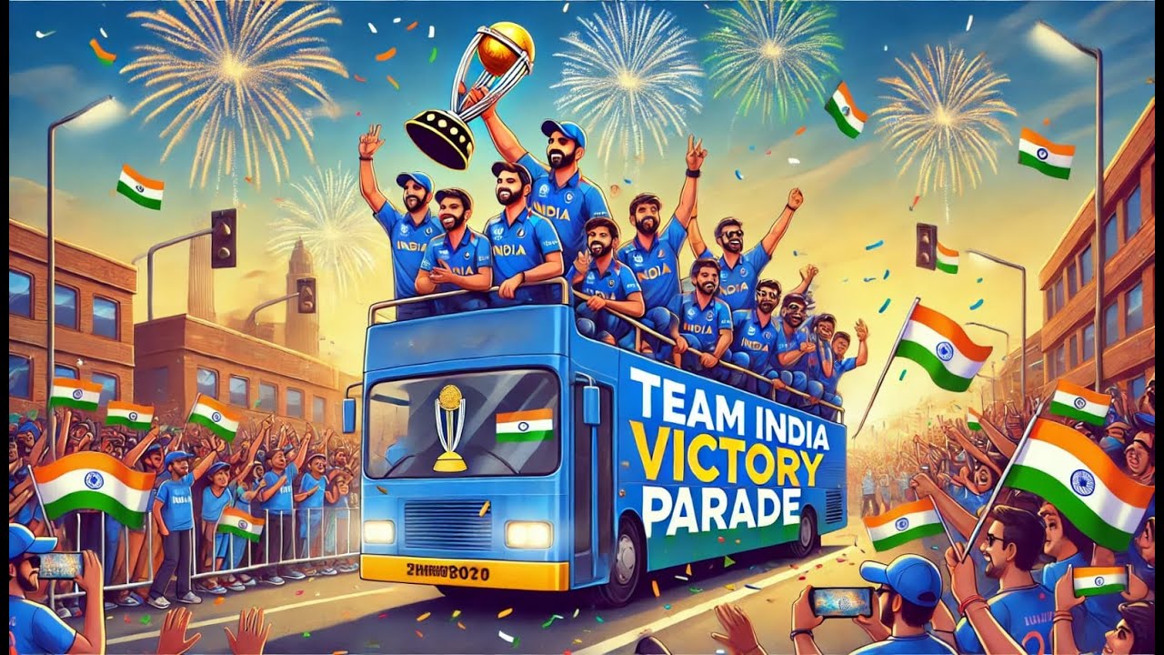 Team India victory parade - YouTube